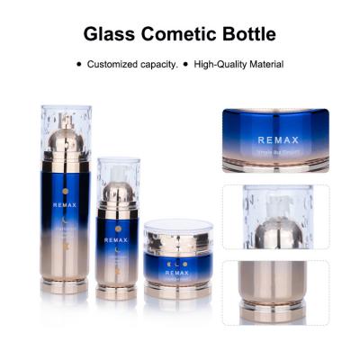 Cina 50 ml di Crema di Vetro in Barattolo Blu profondo e scintillante di Gold Gradients per la cura del viso in vendita
