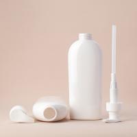 China 400ml cylindrical rectangle smooth with white pump for shampoo lotion bottle for sale