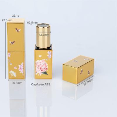 China 3.5g ABS Botella lisa y rectangular amarilla con tapa amarilla para tubo de lápiz labial en venta