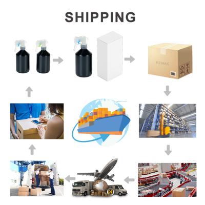 China 500 ml Preto Transparente plástico cilíndrico liso com branco Transparente Spary para frasco de pulverização à venda