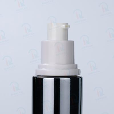 Cina 40 ml Vetro Grigio cilindro liscio con pompa bianca per la bottiglia di lozione in vendita