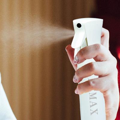 China 300ml PET Material Logo Customized Mist Spray Bottle Empty Plastic Bottle For Hair Protective Spray for sale