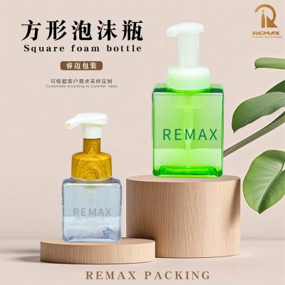 China Wholesale 250ml Empty Square PETG Material Dense Foam Pump Cosmetics Packing Thick Wall Bottle for sale