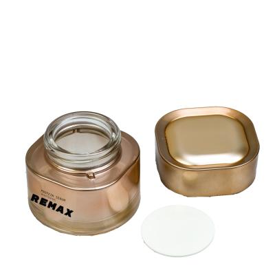 China 50g 40ml 100ml Goldplattierte Deckel Gradient Quadrat Glasmaterial Lotion Flasche Creme Jar Hautpflege Set Verpackung zu verkaufen