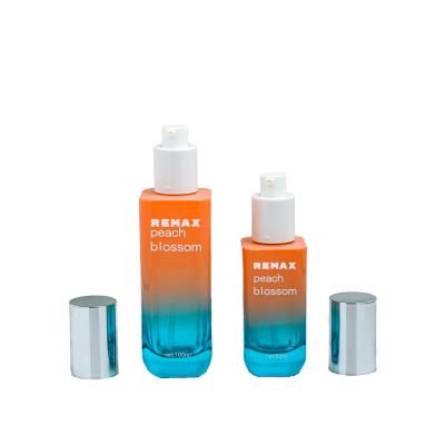 Cina REMAX Bottiglia a goccia di 30 ml Bottiglia a pompa di lozione di 100 ml Imballaggio in vetro gradiente Set Copertura arginata in vendita