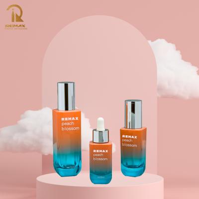 Cina REMAX Bottiglia a goccia di 30 ml Bottiglia a pompa di lozione di 100 ml Imballaggio in vetro gradiente Set Copertura arginata in vendita