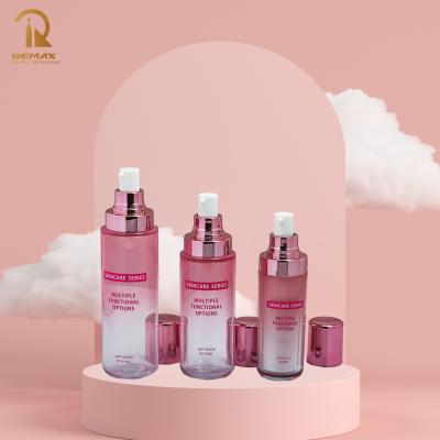 China 30g 50g 45ml 120ml 160ml Electroplated Gradient Glass Lotion Dropper Bottle Cream Jar Packaging Set for sale