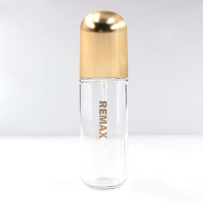 China 150ml Transparent Plastic Capsule Bottle with Gold Lid  Cosmetic for sale