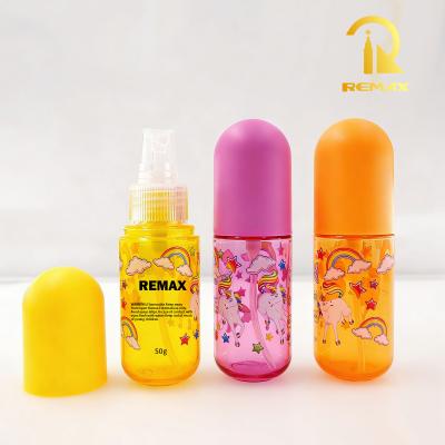 China 50ml Kids Capsule Spray Bottle – Refillable, Leak-Proof, and Cartoon-Themed for sale