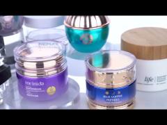55 ml di lussuoso barattolo vuoto di crema 2 oz barattolo cosmetico con coperchio di plastica trasparente