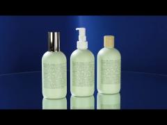 250 ml Groene ronde schouderfles glad met witte pomp voor shampoo lotion fles