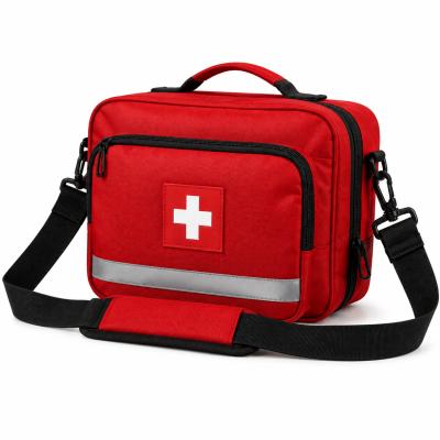China Portable First Aid Medical Bag with Multi-Compartment Storage, Water Resistant Design, and Adjustable Shoulder Strap for Emergency Use for sale