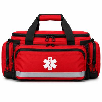China Custom OEM Professional Emergency Medical Bag with Multi-Compartment Storage, Reflective Strip & Shoulder Carry for Emergency, EMS, Travel and Outdoor Use for sale