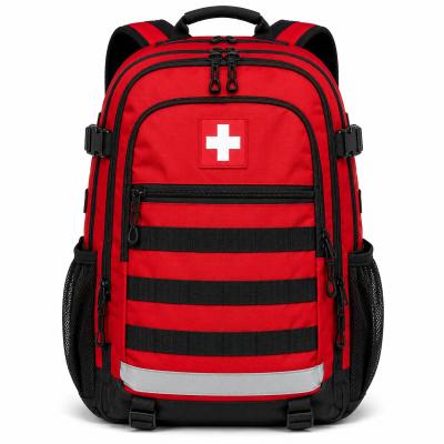 China Custom OEM Professional First Aid Backpack with Multi-Compartment Medical Storage, Reflective Strip & MOLLE Webbing for EMS, Emergency, Outdoor and Rescue Use for sale