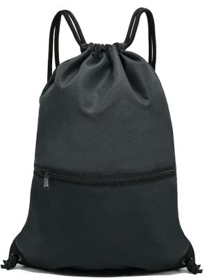 China Custom OEM ODM Lightweight Drawstring Backpack with Front Zipper Pocket, Sports Gym Sackpack for Travel, School, Fitness & Daily Use for sale