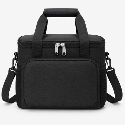 China Insulated Lunch Bag for Men & Women, 9L 12-Can Soft Cooler Lunch Box with Portable Tote Design for Work, School, Picnic and Travel, Black for sale