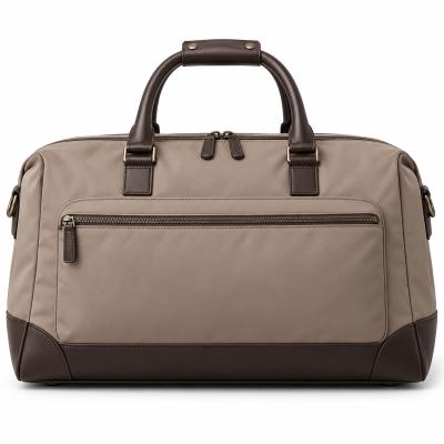 China Custom OEM ODM European Style Weekender Travel Bag with Premium Leather Trim, Lightweight Carry-On Duffel Bag for Business Trips and Short Holidays for sale