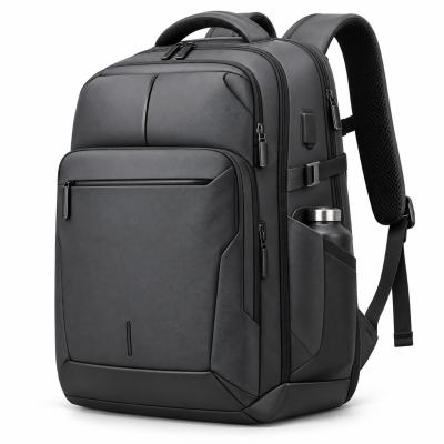 China Custom OEM ODM Modern Business Laptop Backpack for Work and Travel, Water-Resistant Black Computer Backpack with USB Charging Port and Padded Back Panel for sale