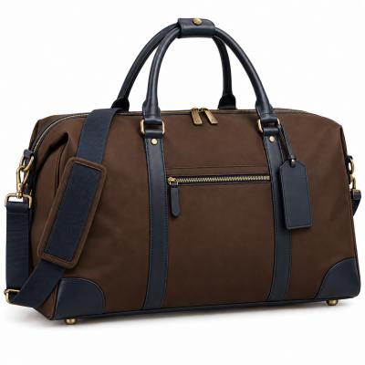 China Premium Weekender Travel Duffel Bag – Large Overnight Leather-Look Carry Bag with Adjustable Shoulder Strap, Front Zipper Pocket & Structured Handles for sale