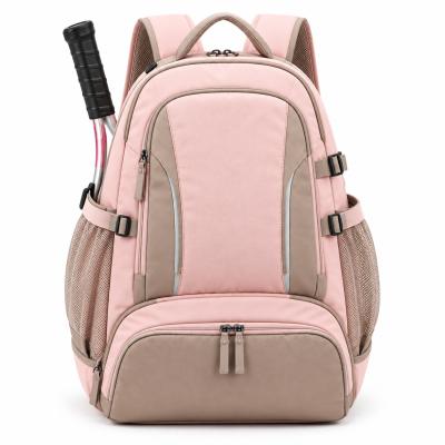 China ODM Bag Supplier Tennis Backpack with Racket Holder – Women’s Sports Backpack with Side Mesh Pockets, Padded Shoulder Straps & Multi-Compartment Storage for sale