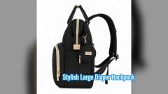 Large Quilted Diaper Bag Backpack for Stylish Moms