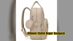 Large Quilted Diaper Bag Backpack for Moms
