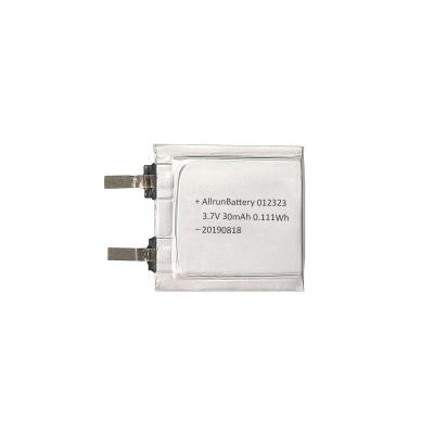 Cina batteria LiPo da 3,7 V 30 mAh 1 mm batteria ultra sottile ai polimeri di litio 012323 in vendita
