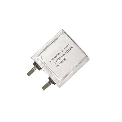 Cina batteria LiPo da 3,7 V 30 mAh 1 mm batteria ultra sottile ai polimeri di litio 012323 in vendita
