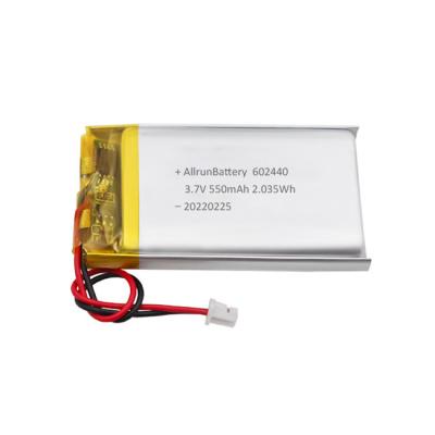 Cina Batteria LiPo ricaricabile sottile e potente personalizzata 3,7 V 550 mAh 602440 in vendita