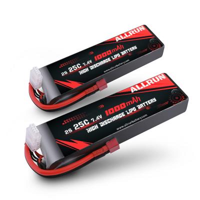 Cina 1000mAh 2S Batteria LiPo ad alta scarica 25C 7.4V Li Polymer Battery Pack in vendita