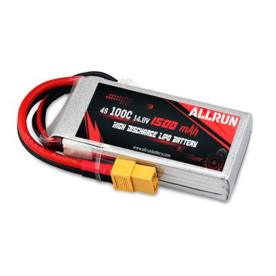 Cina 14.8V 4S 1500mAh LiPo Batteria 100C Batteria LiPo ad alta velocità C in vendita