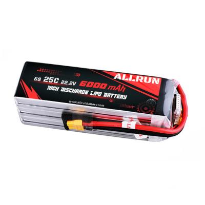 Cina batteria al litio medica alta 6S 6000mAh LiPo della batteria al litio di 22.2V 25C in vendita
