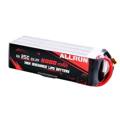 Cina batteria al litio medica alta 6S 6000mAh LiPo della batteria al litio di 22.2V 25C in vendita