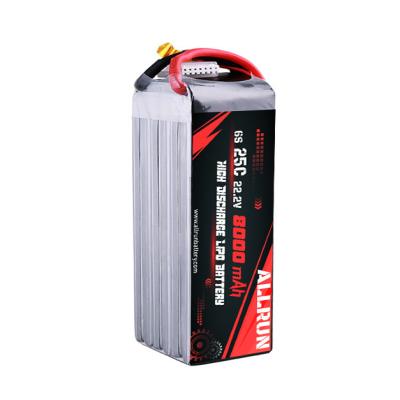 Cina Batteria LiPo 25C 6S 8000mAh Batteria LiPo alta velocità C 22,2V in vendita