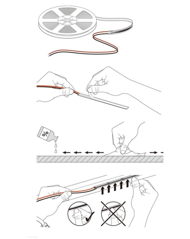 Flexible COB Dynamic White Strip Light CCT 2700K - 6500K 17.2w 0