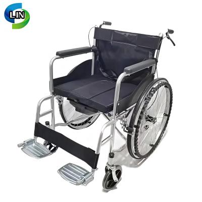 China Manual Power Type CE Certified Foldable Commode Wheelchair for Sanitary Health Care for sale