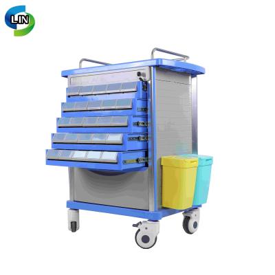 China Hospital Medicine Delivery Cart with ABS Plastic and Aluminum Alloy Construction, Brake Casters, and 640*500*850mm Dimensions for sale