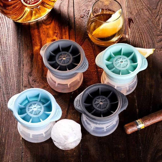 Round Ice Cube Mold 2.5 Inches Large Ice Balls Maker with Lid Silicone Ice Sphere Tray Suitable for Cocktails, Drink