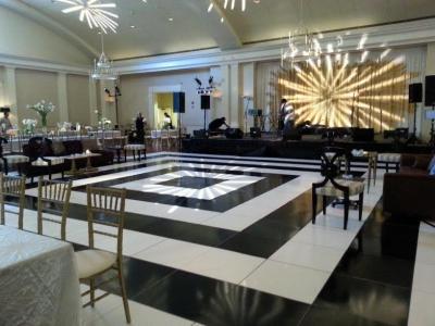 China illuminated dance floor wholesale portable wedding dance floor black and white dance floor portable dance flooring for sale