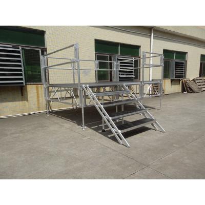 China performance stage size outdoor stage ideas mobile stage truck aluminum portable stage with guardrails and stairs for sale