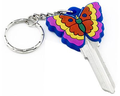 China Handmade Custom House Key Blanks , Colored 3D Butterfly Shaped Key Blanks for sale
