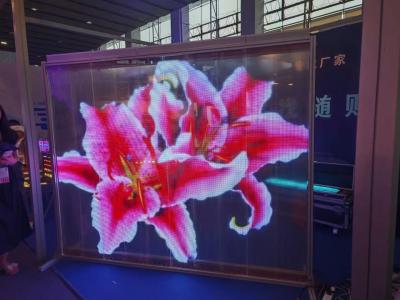 China Flexible transparency adhesive LED Film Screen thin Advertising Video Wall P6DC5V WE2121RGB 16bit for sale