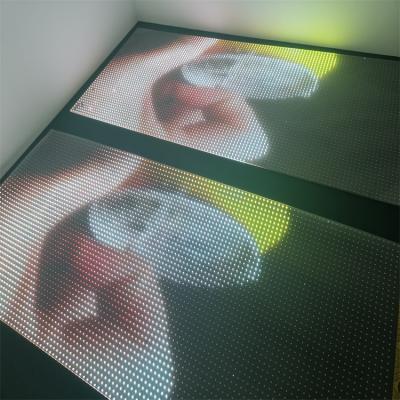 China Super Slim Flexible Transparent LED Film Adhesive Advertising LED Display for Retail Store Use DC5V P4 for sale