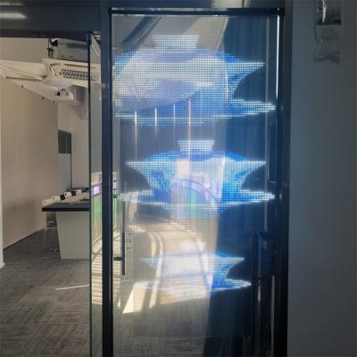 China Pantalla de película transparente LED de color RGB P10 Pantalla de pantalla LED interior H flexible en venta