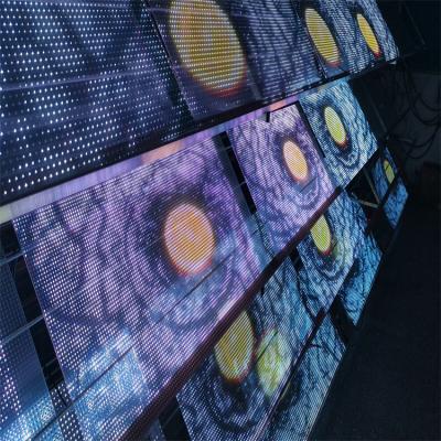 중국 고품질 맞춤형 실내 투명 초 얇은 실내 장식 LED P10 유연한 투명 화면 판매용