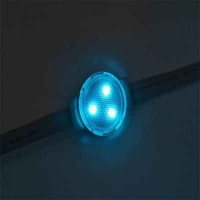 China Fabrikbeleuchtung 30mm Pixel 12v IP67 Außen Permanente Weihnachtsfeiertage RGB Led Pixel Point Lichter zu verkaufen