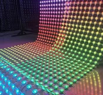 China DMX control IP67 outdoor led point light mesh screen video wall for sale