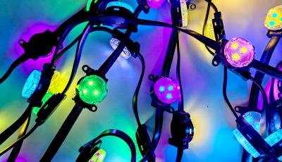 DMX512 Full Color Pixel IC DC12V Amusement Ride LED Lights 3Leds 30mm Outdoor Decoration Lights de ponto variável