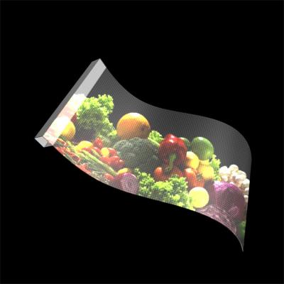 China P10 Flexibel Transparant Full-color LED Display Zelfklevend LED Scherm op Glas voor Buiten en Binnen Gebruik Te koop