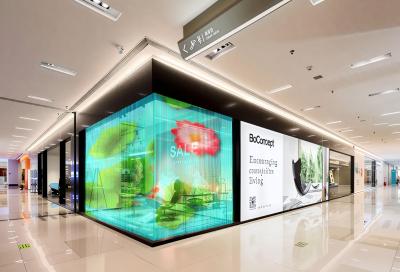 Китай Высокая прозрачность P6 Клейкая гибкая светодиодная кристаллическая пленка экран Невидимая реклама Прозрачные светодиодные цифровые вывески продается